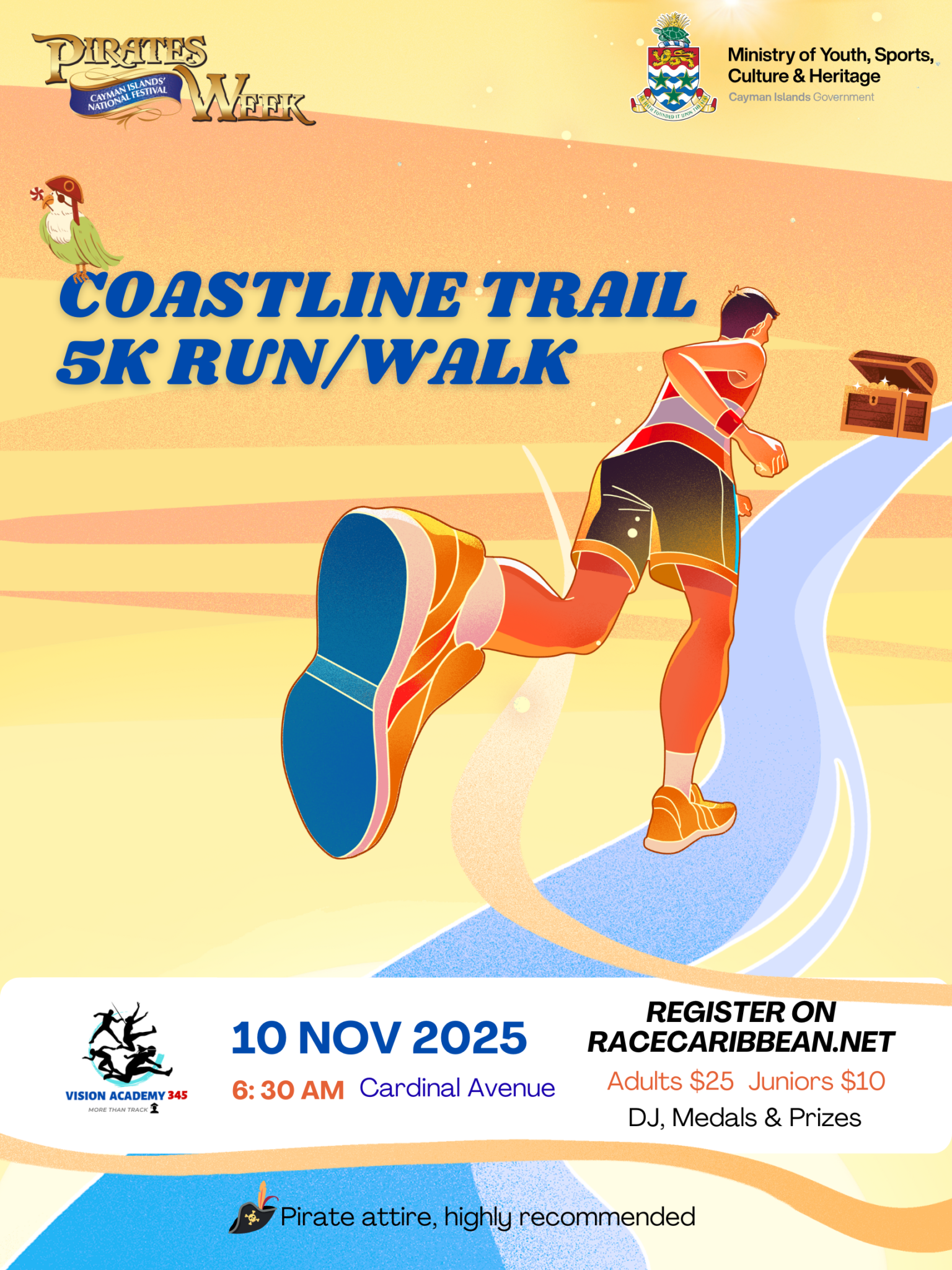 Pirates Week 5k Coastline Trail – 2025 – Race Caribbean
